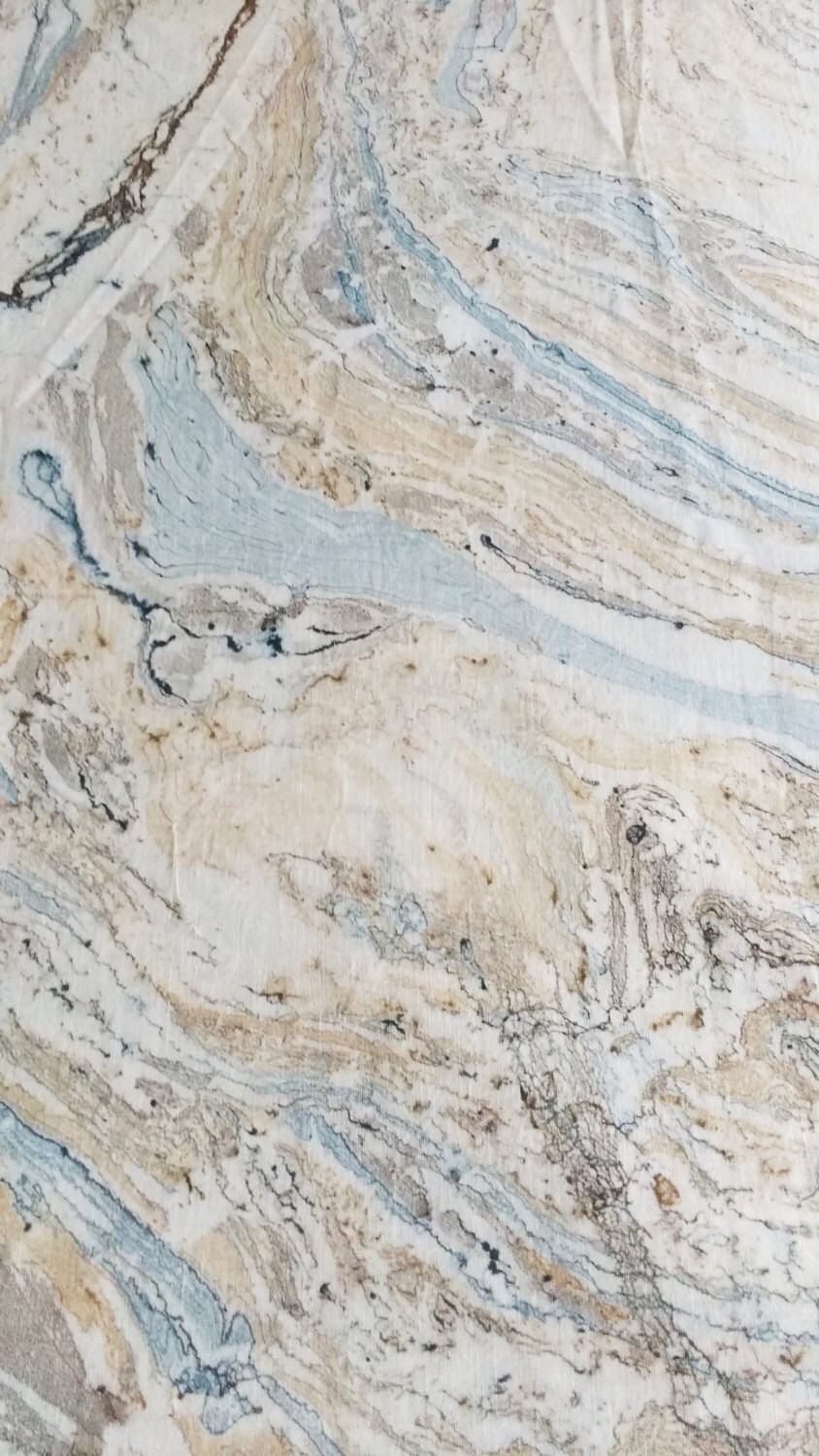 2.5 Yards Multi Colour Hand Marble Print Fabric, Cotton Fabric, Hand ...