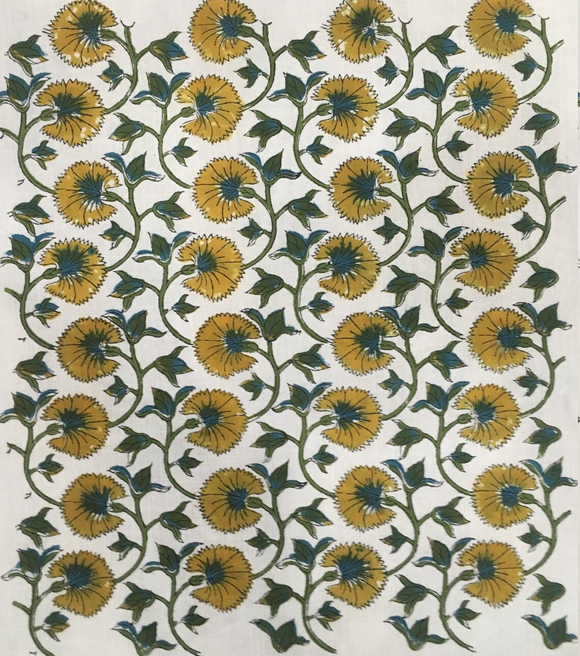 5 Yard Hand Block Print Fabric, Indian Cotton Fabric, Printed Cotton ...
