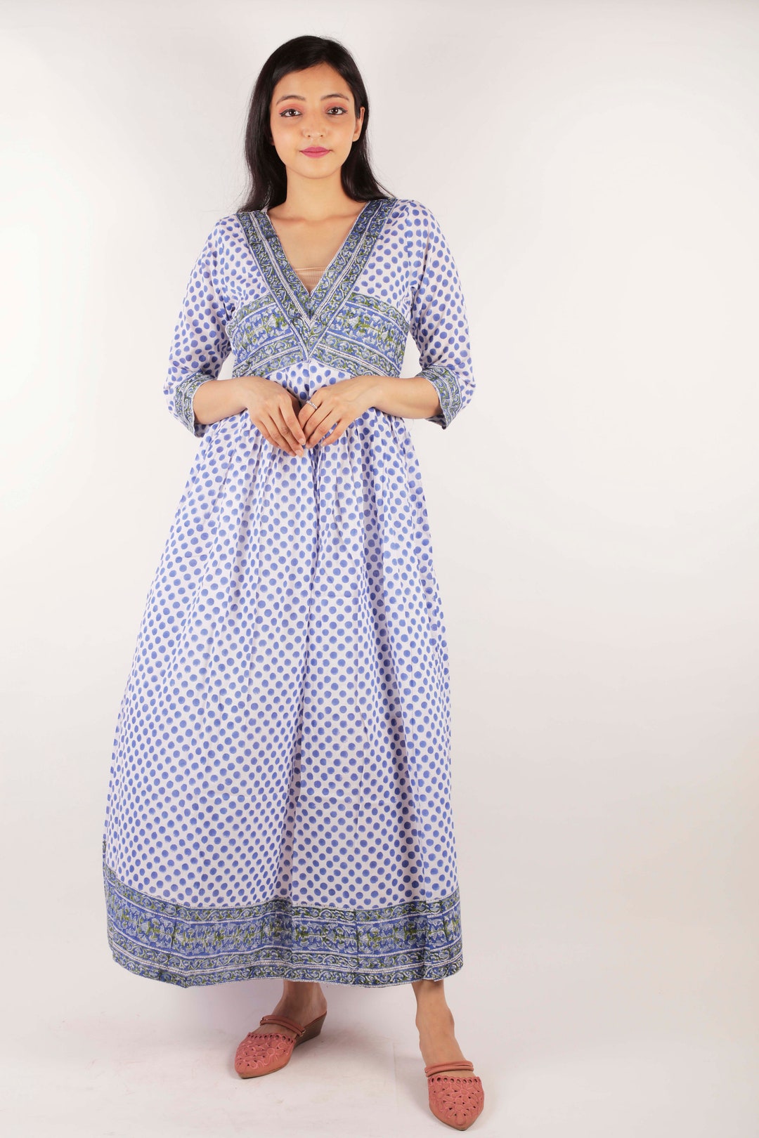 Block Print Dress, Hand Block Printed Dress, Indian Cotton Dress ...