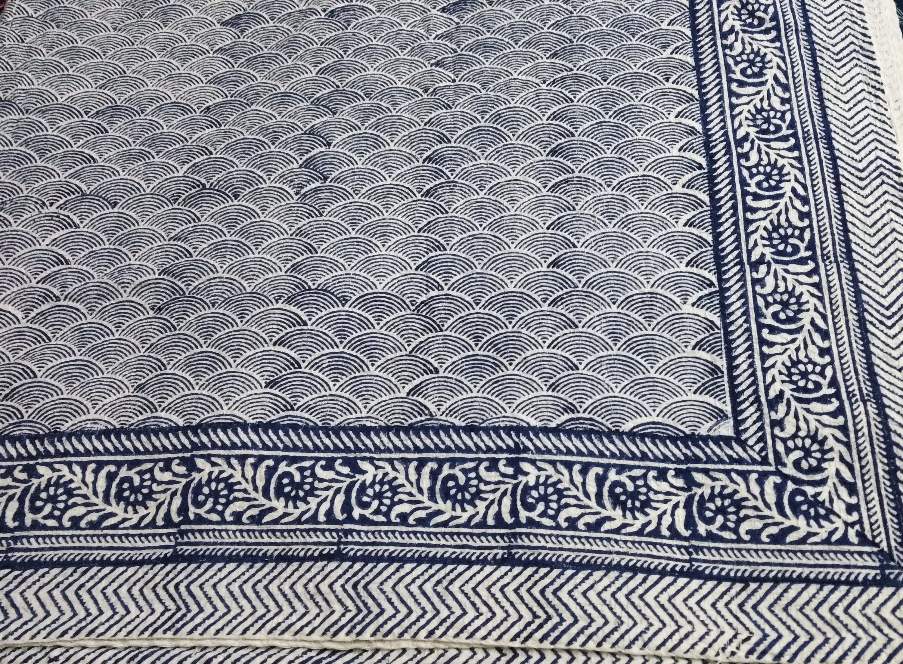 Indian Cotton Hand Block Print Kantha Quilt Indian Kantha | Etsy