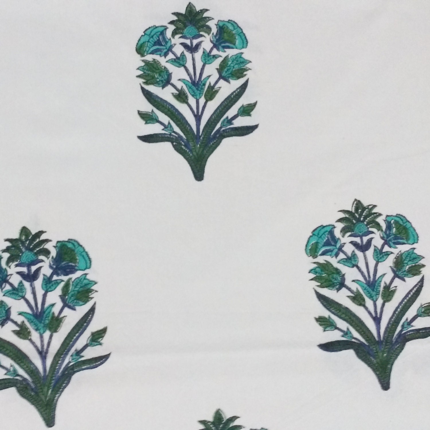 5 Yards Hand Block Printed Fabric Mughal Print Fabric Motif | Etsy