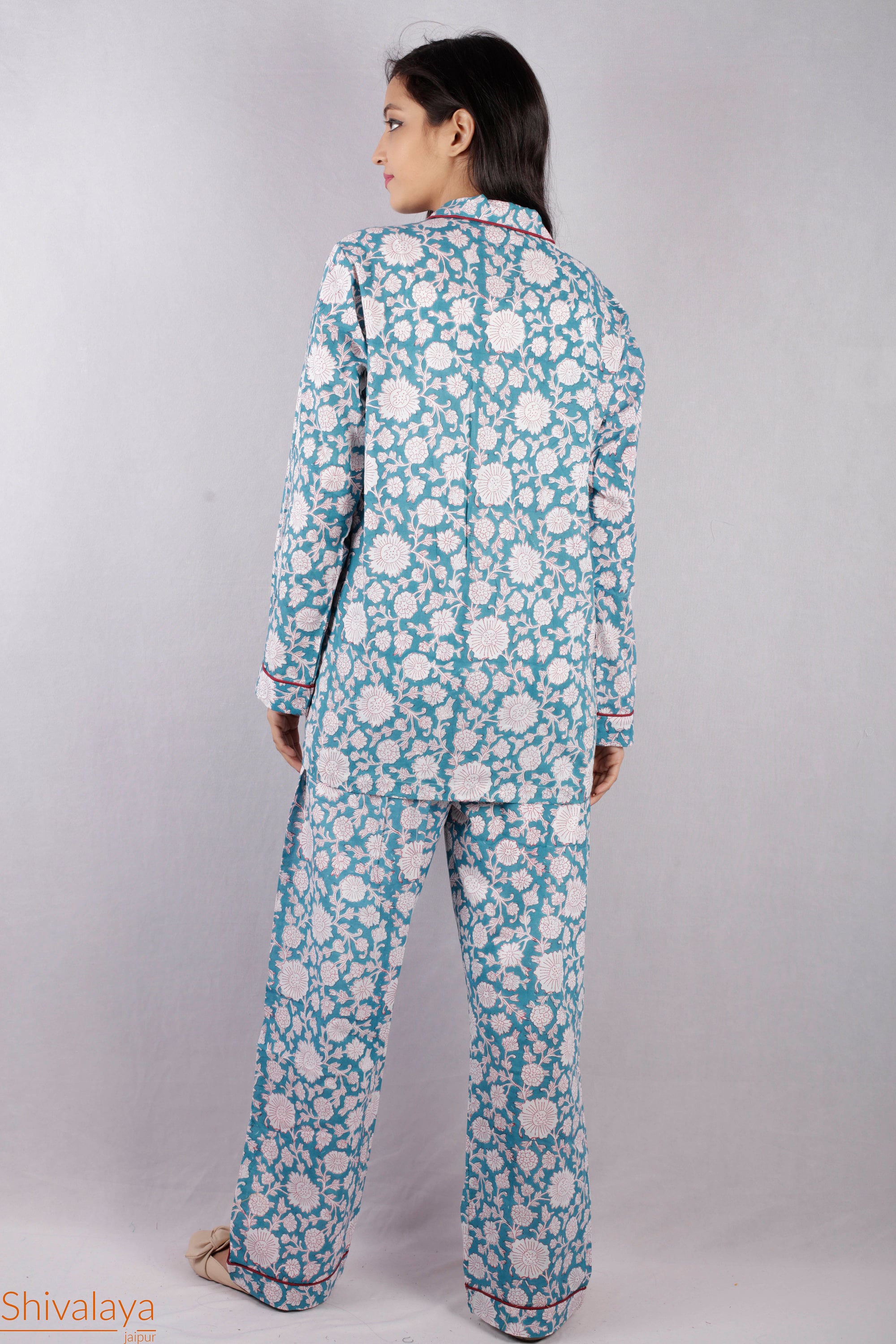 Pyjamas Set for Women Nightwear Block Printed Nightwear 100% - Etsy