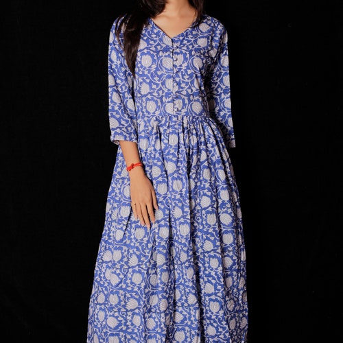 Hand Block Printed Dress Block Print Dress Indian Tunics - Etsy