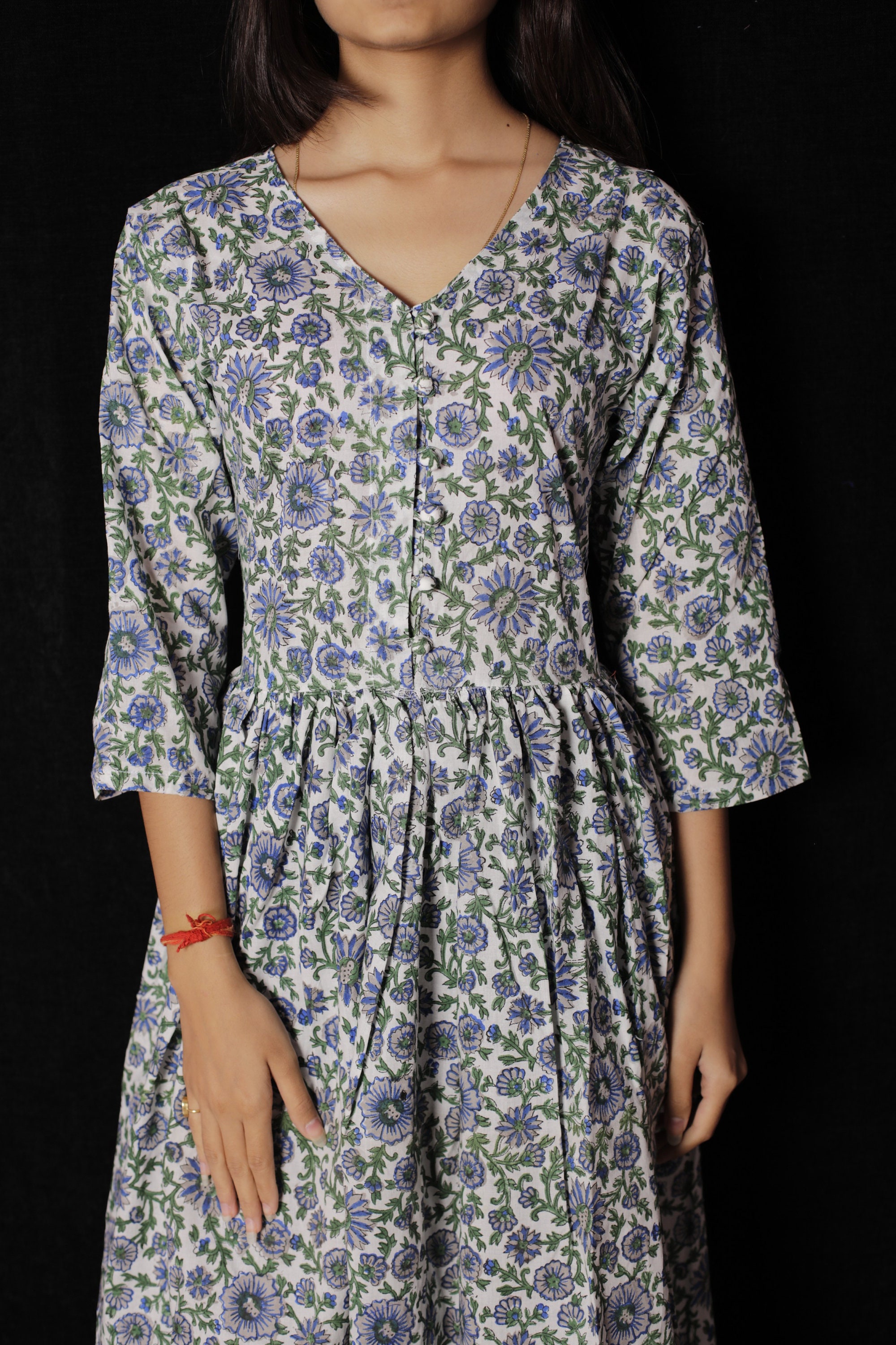 Indian Hand Block Printed Long Gown Dress for Women Block | Etsy