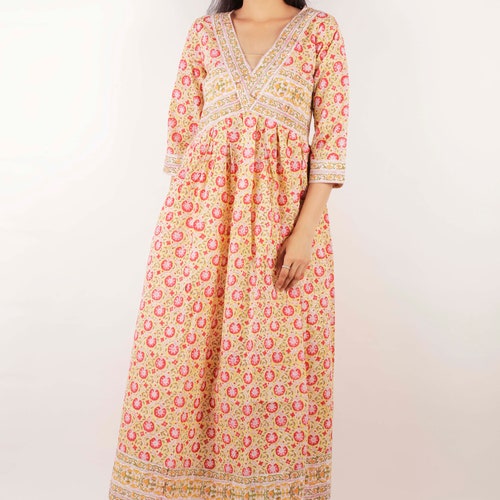 Block Print Dress Hand Block Printed Dress Indian Cotton - Etsy