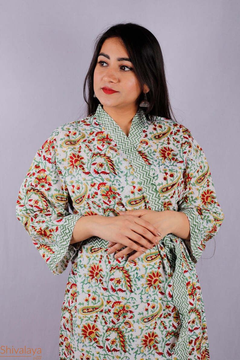 Block Print Kimono Hand Block Print Kimono Indian Cotton - Etsy