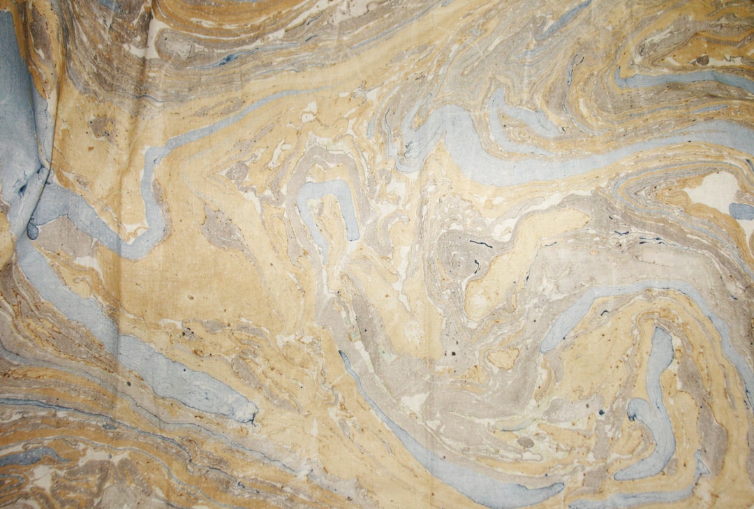 2.5 Yards Multi Colour Hand Marble Print Fabric, Cotton Fabric, Hand ...