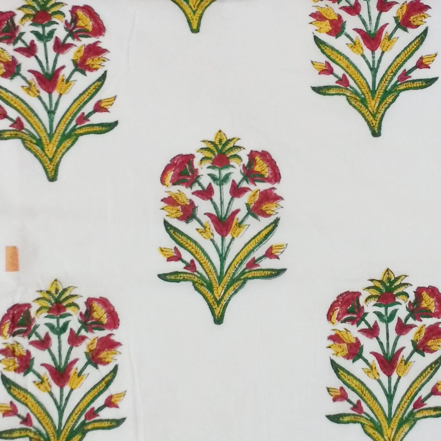 5 Yards Hand Block Printed Fabric Mughal Print Fabric Motif | Etsy