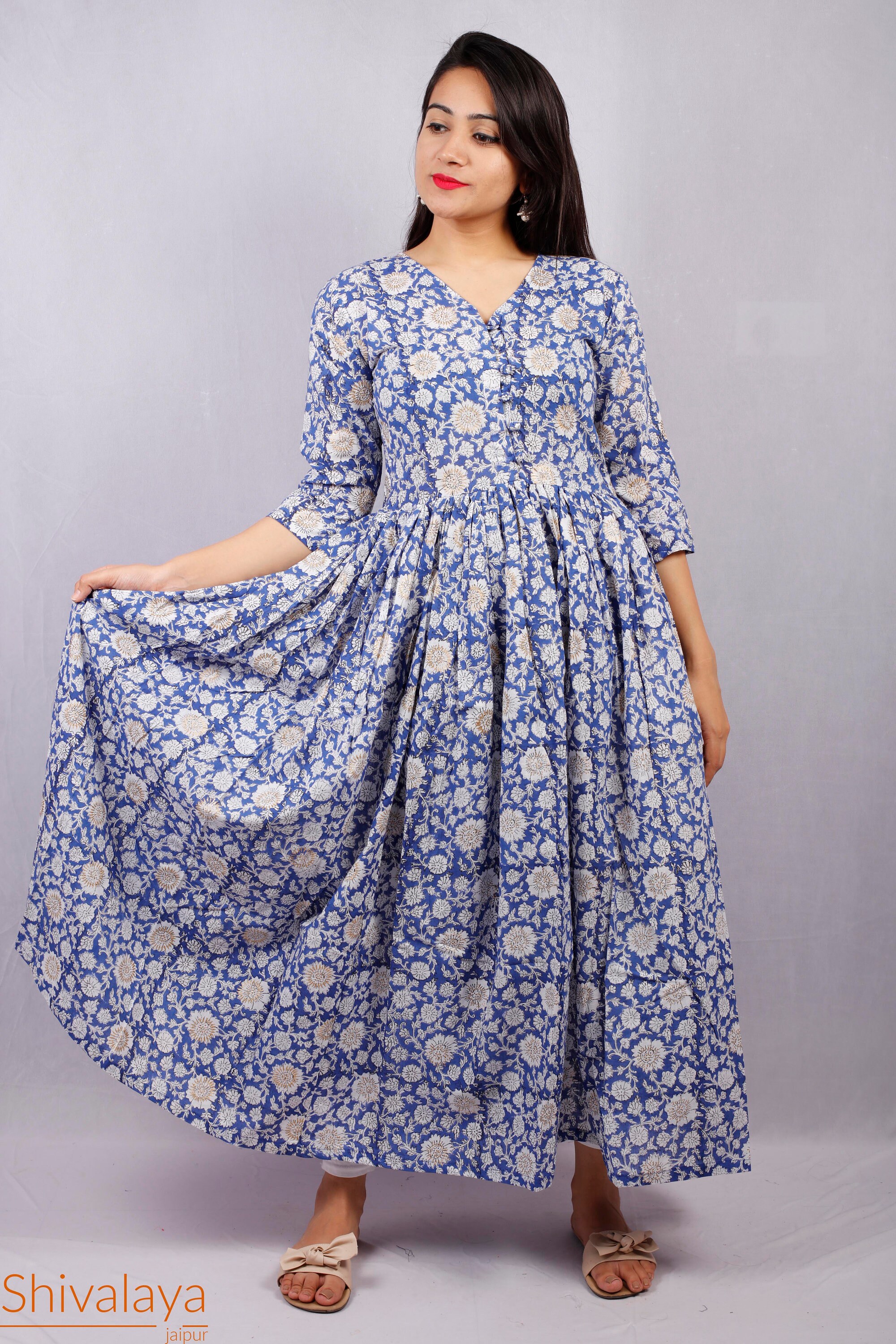 Hand Block Printed Dress, Block Print Dress, Indian Tunics, Hand ...