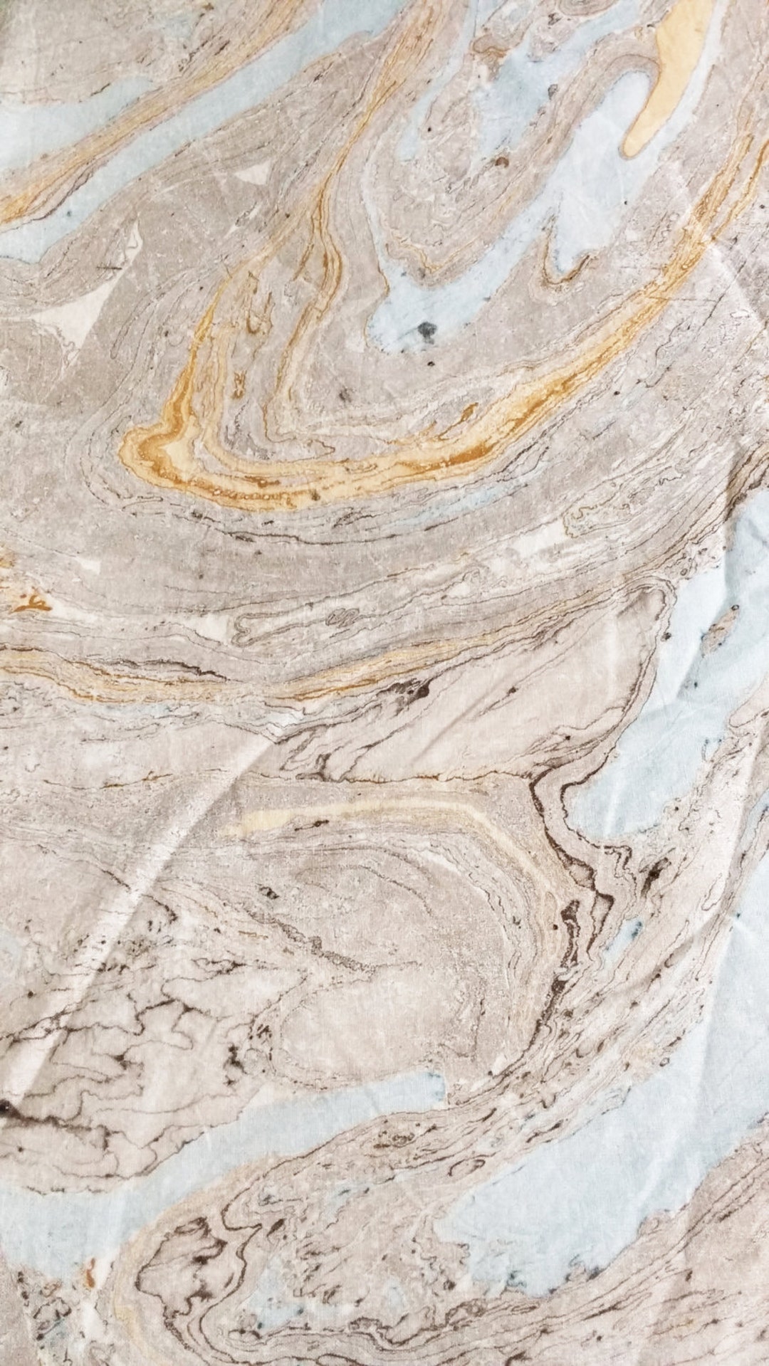 2.5 Yards Multi Colour Hand Marble Print Fabric, Cotton Fabric, Hand ...