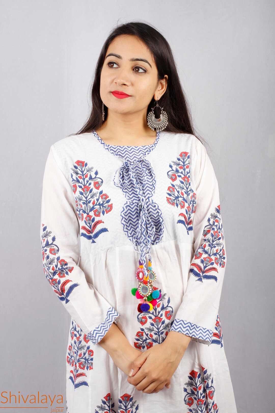 Hand Block Printed Dress, Block Print Dress, Indian Tunics, Hand ...