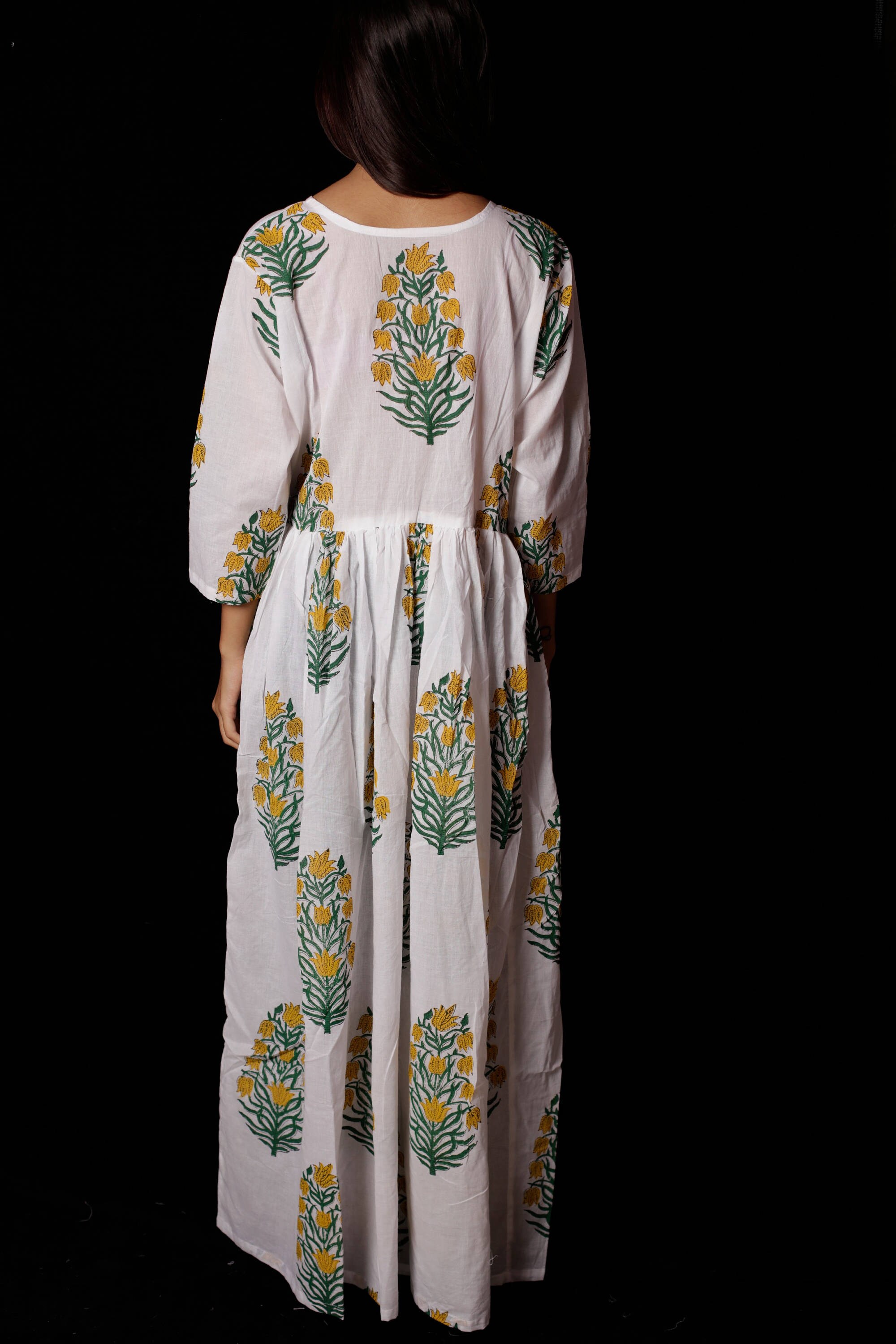 Indian Hand Block Printed Long Gown Dress for Women Block | Etsy