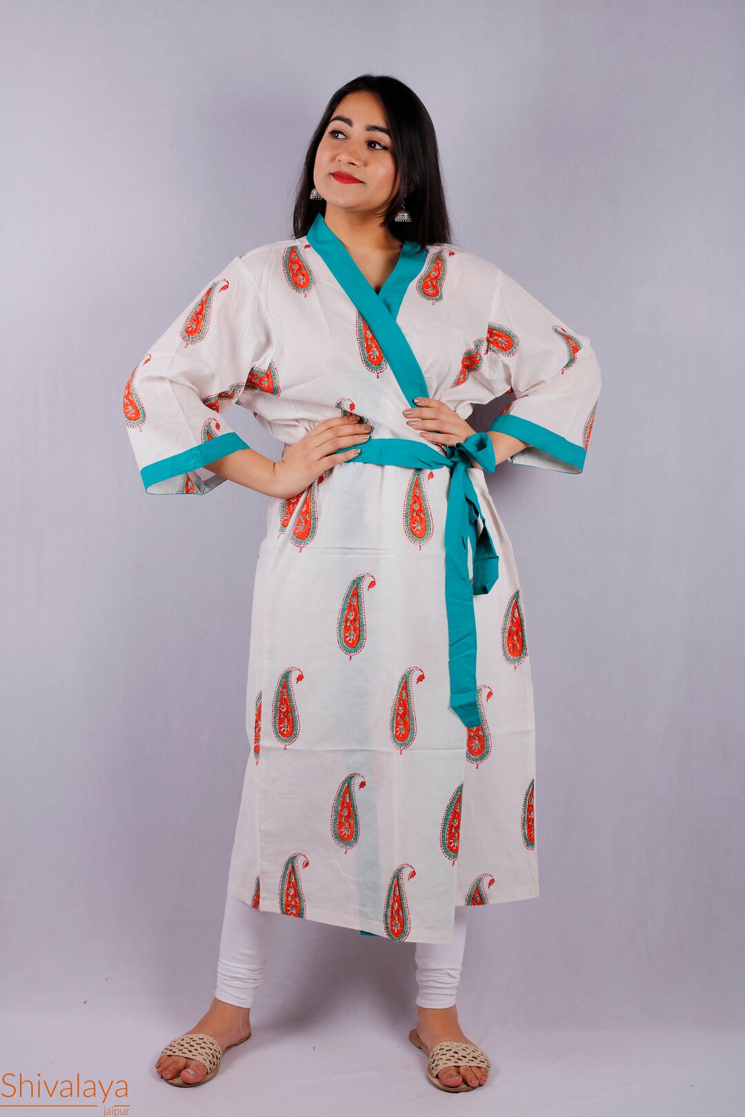 Block Print Kimono, Hand Block Print Kimono, Indian Cotton Kimono ...