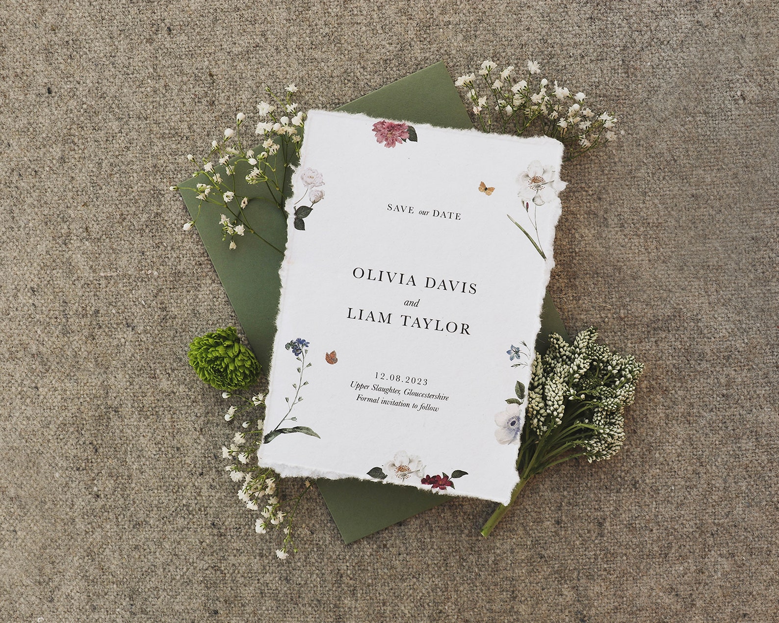 Wildflower Boho Save the Date Cards | Colourful Floral Wedding Invites ...