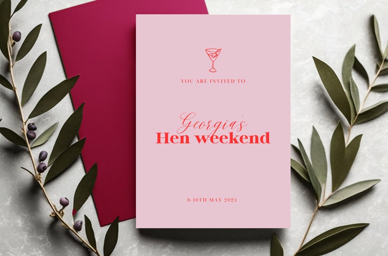 Hen Do Itinerary Card, Hen Party Itineraries, Hen Do Invitation Bride ...