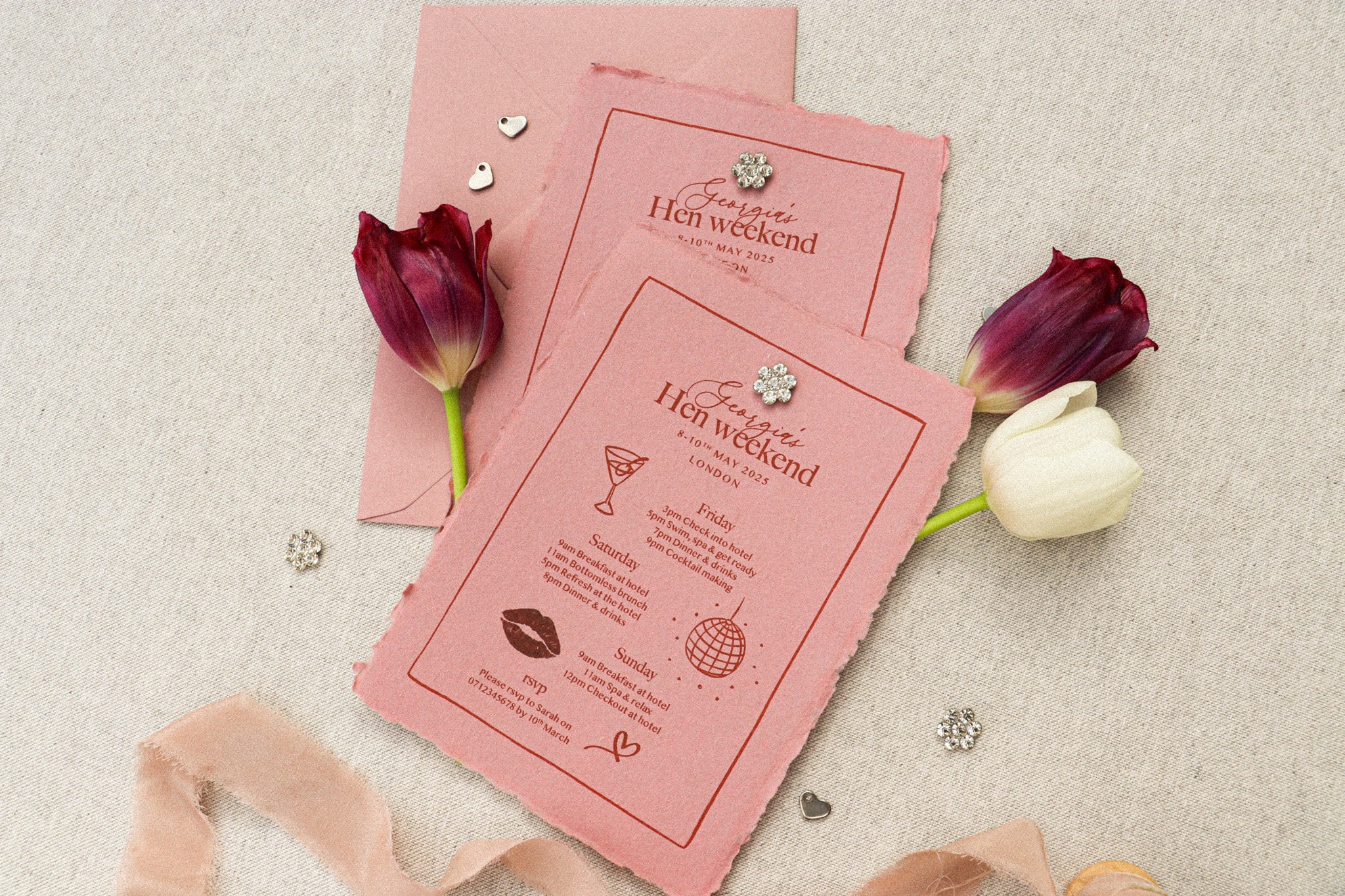 Hen Do Itinerary Card, Hen Party Itineraries, Hen Do Invitation Bride ...