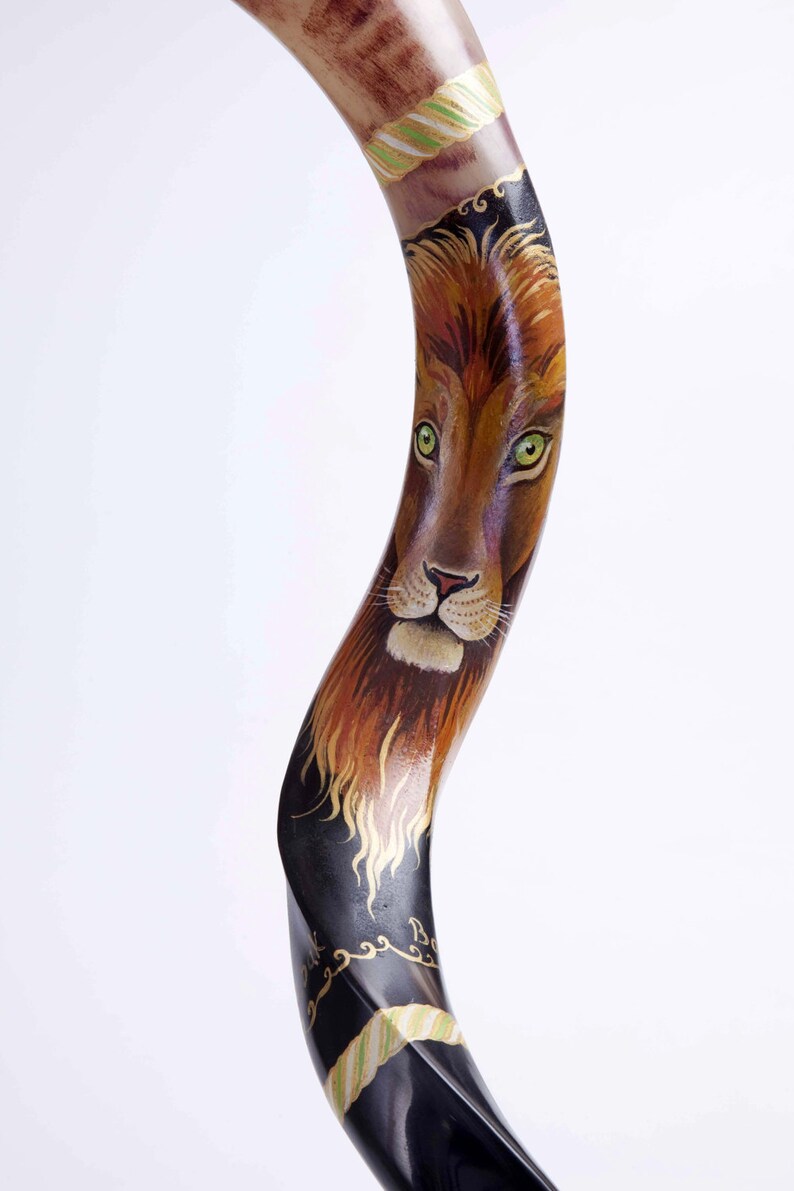 Extra Large Lion of Judah Kudu Shofar (40-42") - Hand-painted Jewish ...