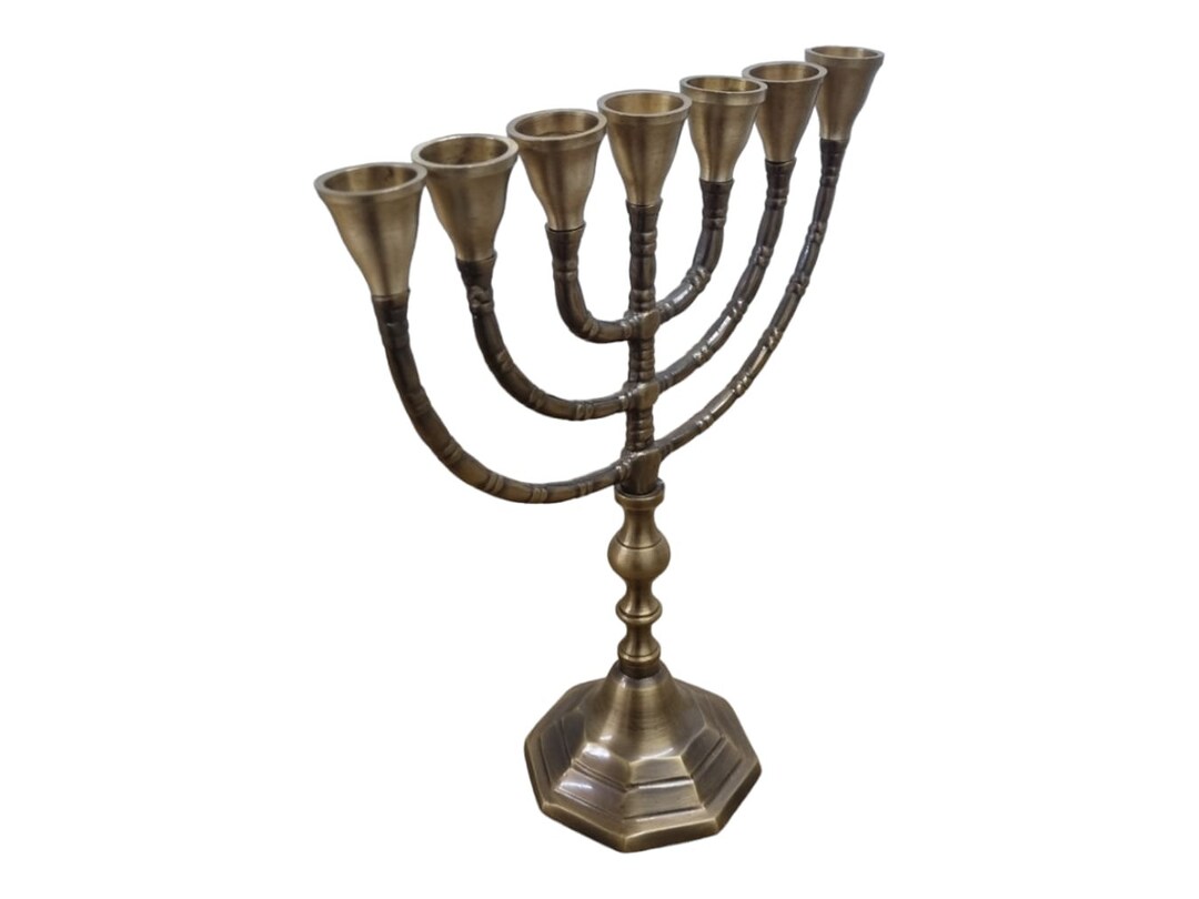 Menorah 7 Branches Menora 10" - 25 Cm Original Brass Cooper Unique ...