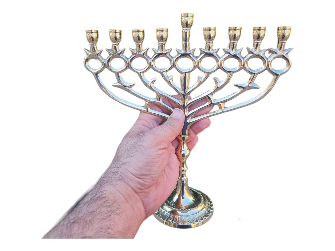 Chanukiah Hanukkah Chanukahs Menorah Hanukkiah Hanukkiahs Pomegranate ...