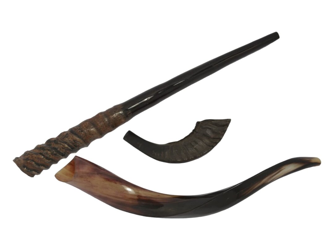 Kosher Shofar Trio Set: Yemenite Kudu, Ram & Gamsbok Horns - Handmade ...