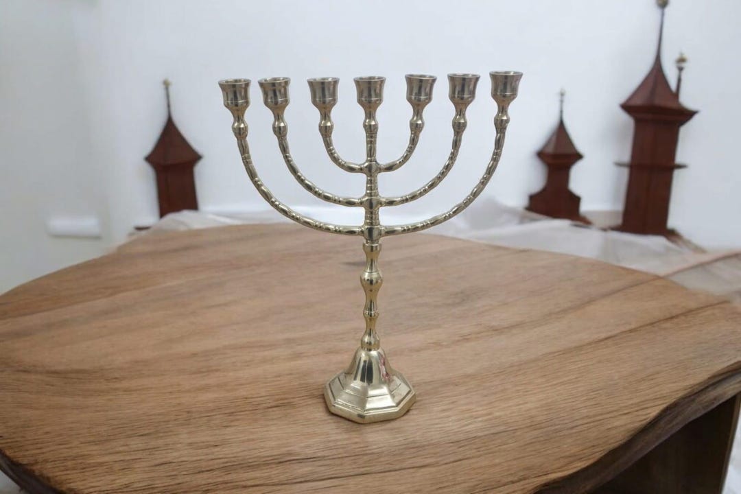 Menorah 7 Branched Seven Branch Gold Branches Menora Candle Holder ...