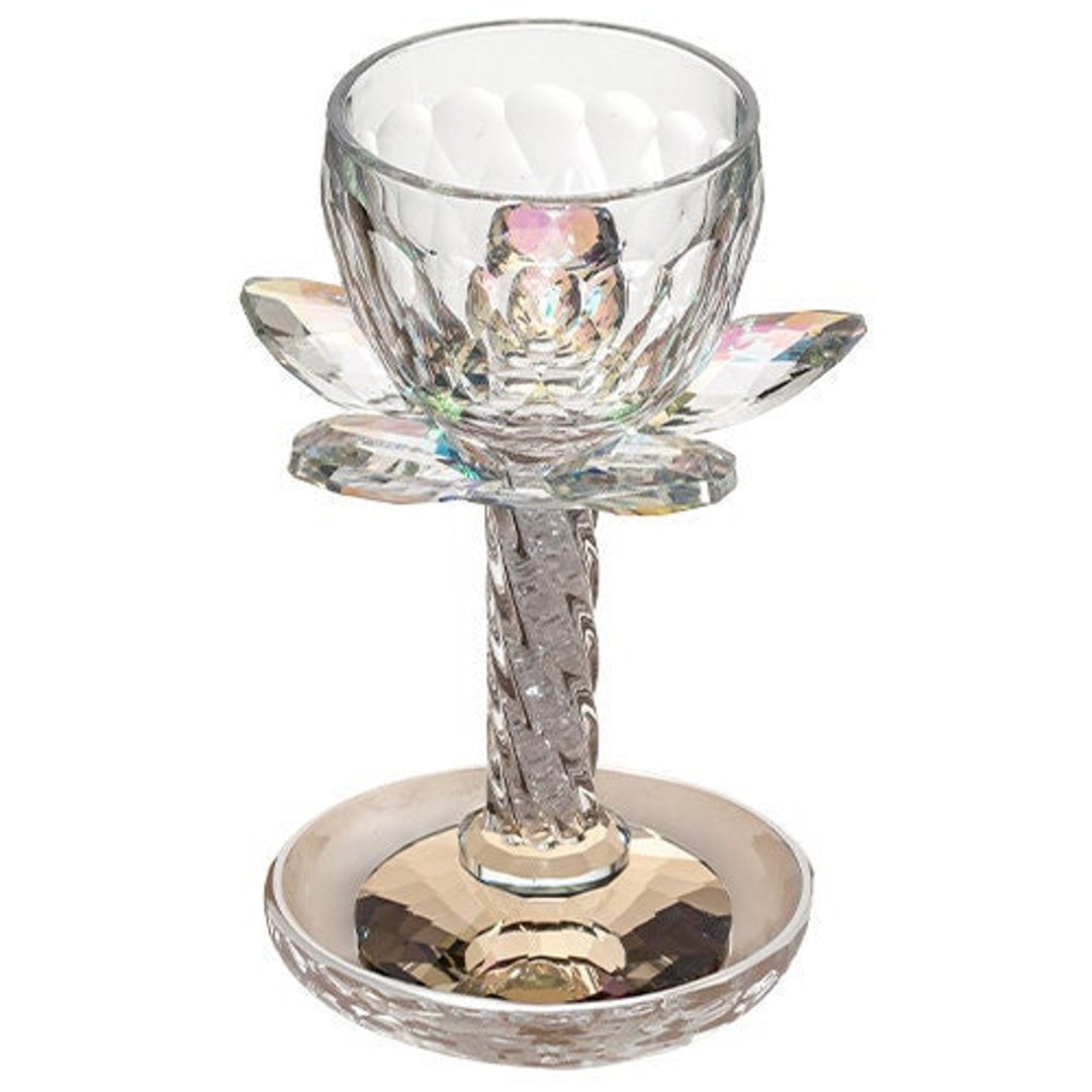 Elegant Glass Crystal Kiddush Cup 17.5 Cm With Leg Comes With - Etsy