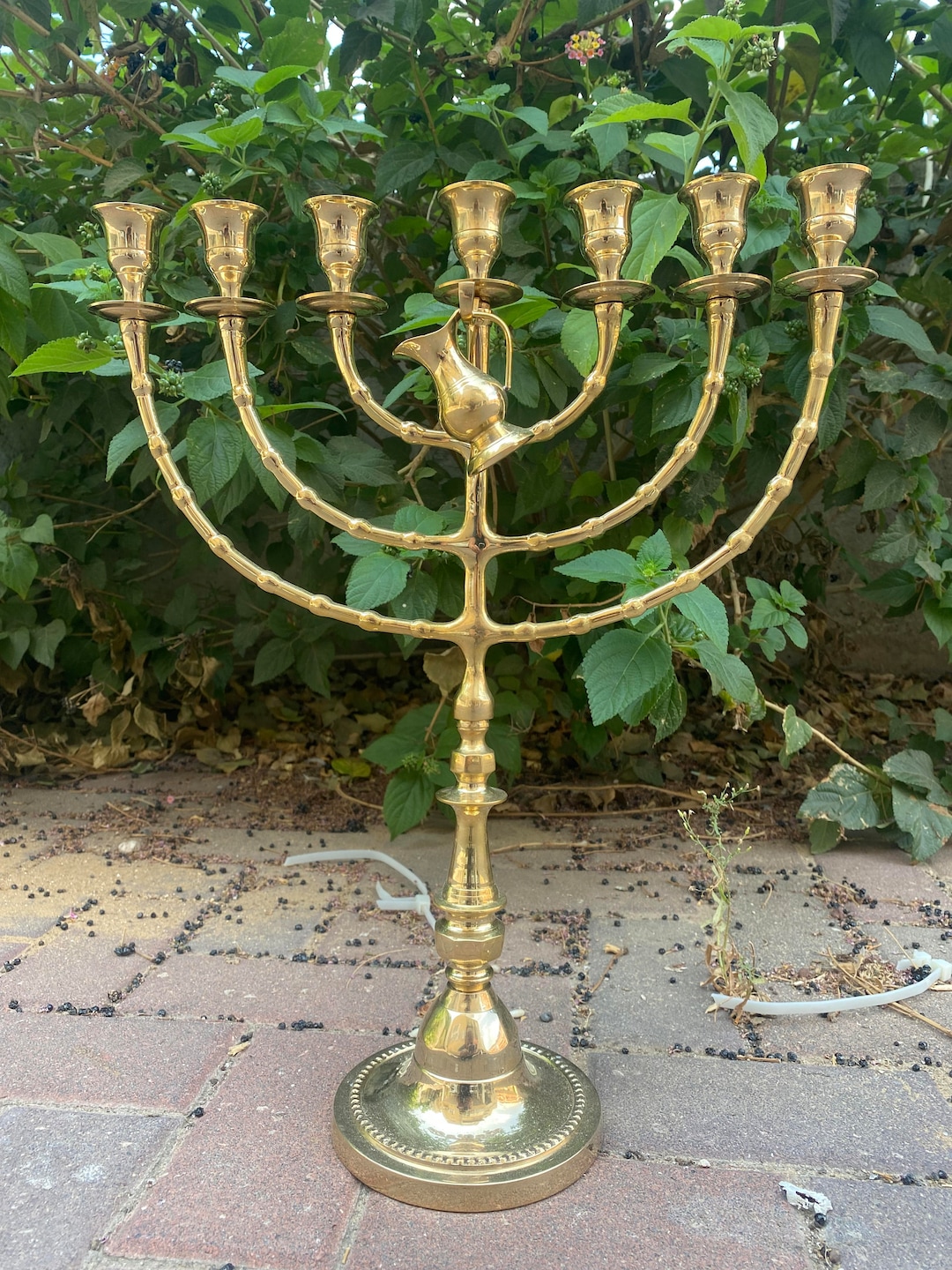 XXL Big Jerusalem Temple Menorah 7 Branch Menora Made of Brass Copper ...