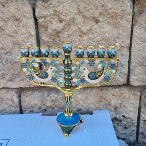 Hanukkah Menorah Birds Design 9 Branches Chanukah Candle Holder ...