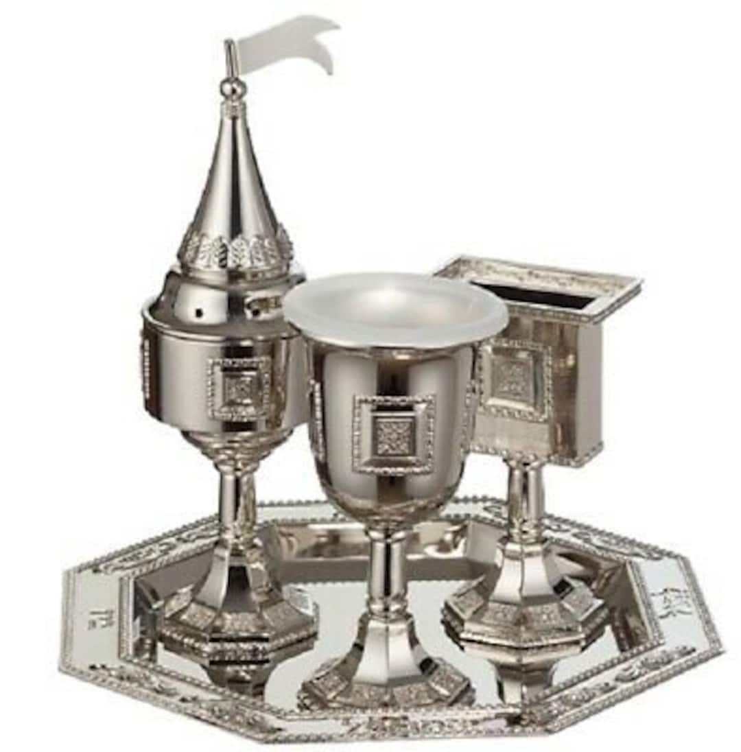 JERUSALEM Shabbat Havdalah Set Spice Box Wine CUP Havdalah Candle ...