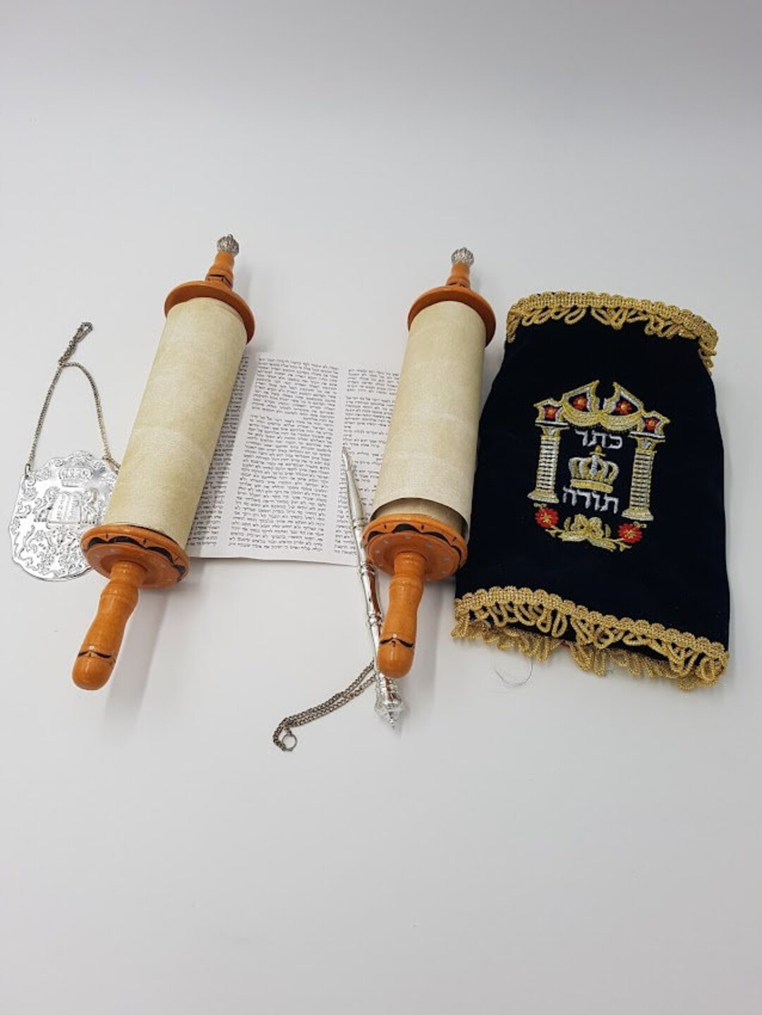 Judaica Beautiful Sefer Torah Scroll Hebrew Jewish Bible 32 CM - Etsy