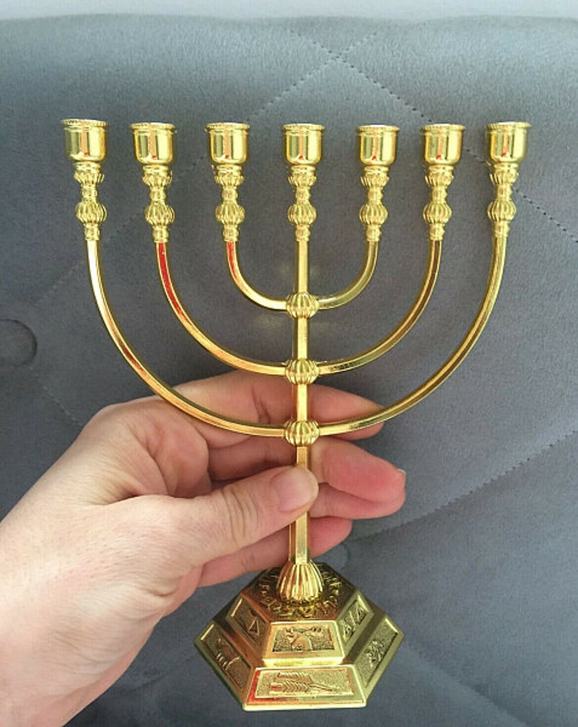 Menorah Seven Branches Jerusalem Temple Design Candles Holder | Etsy