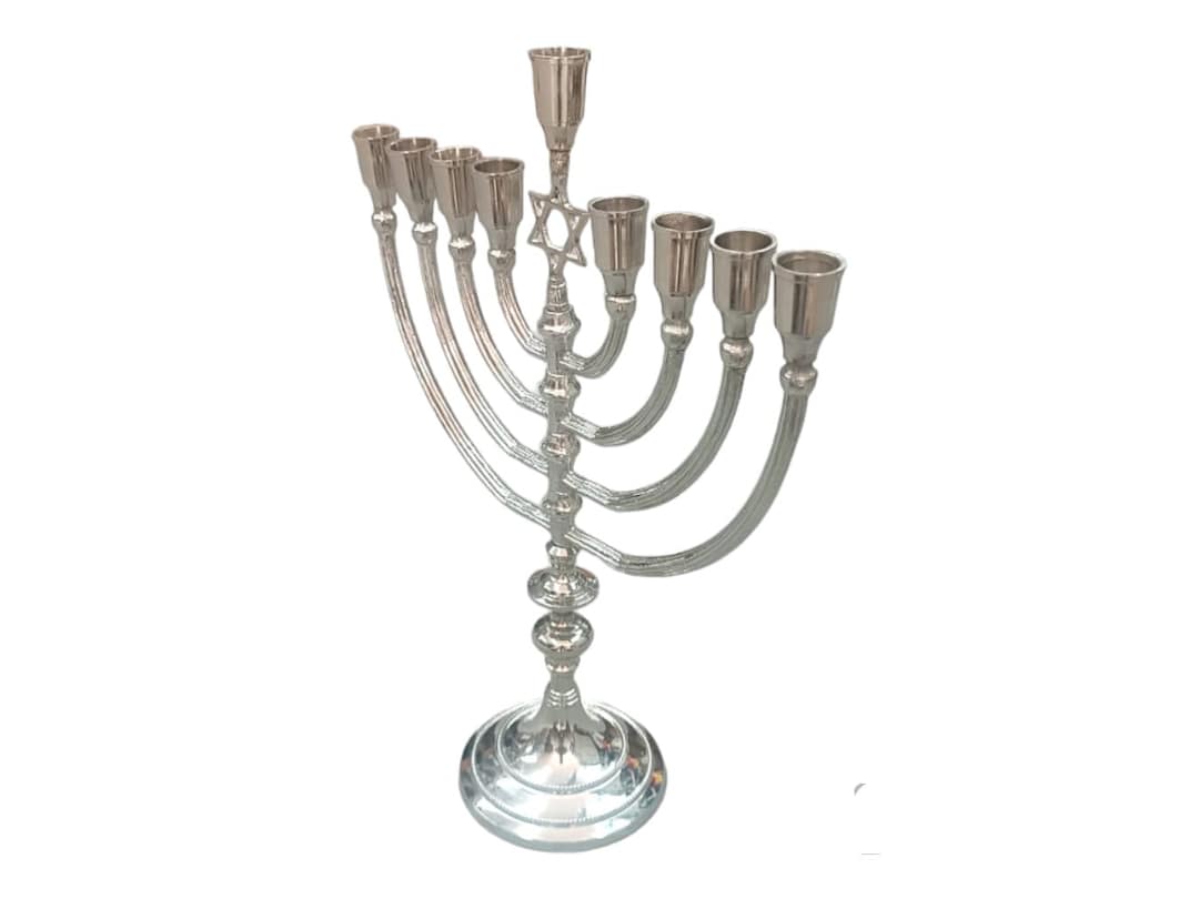 Hanukkah Menorah 9 Branch 14 Inch - Modern Contemporary Menorah ...