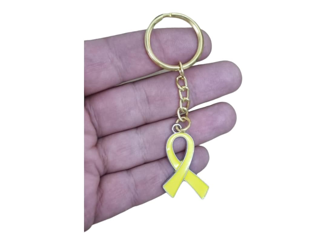 Symbolic Yellow Ribbon Keychain Key Chain for Hope and Unity Bring Them ...