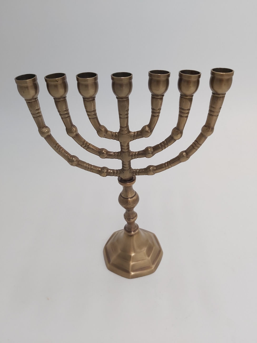 Menorah 7 Seven Branches Menora Antique 8 Inches Height Brass Copper ...