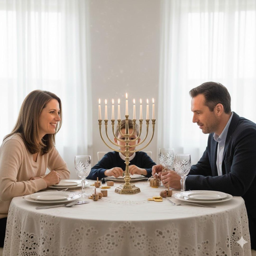 Brass Hanukkah Menorah 24", Large Heavyweight 9 Branch Polished Brass ...