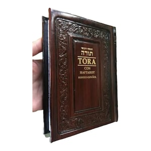 Leather Haftarot Jewish Torah Book Hebrew Spanish Jewish Chumash Torah Book Con Hebrew Espanyol ...
