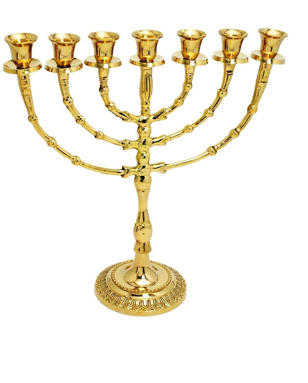 Menorah 7 Branch Gold Seven Branches Menora Candle Holder - Etsy