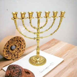 Menorah 7 Branch Large 12 Tribes Of Israel Menorah - Silver Plated ...