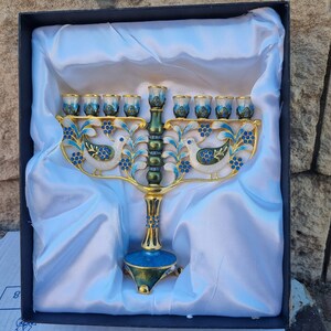 Hanukkah Menorah Birds Design 9 Branches Chanukah Candle Holder ...