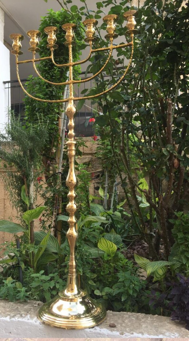 Huge Temple Menorah Menora in Gold Plated From Holy Land - Etsy UK