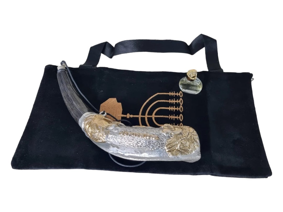 Kudu Horn Shofar With Anointing Oil & Bag | 16-20" Half Polished Lion of Judah | Authentic ...