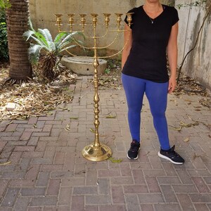 Huge Temple Menorah Menora in Gold Plated From Holy Land Jerusalem Size ...