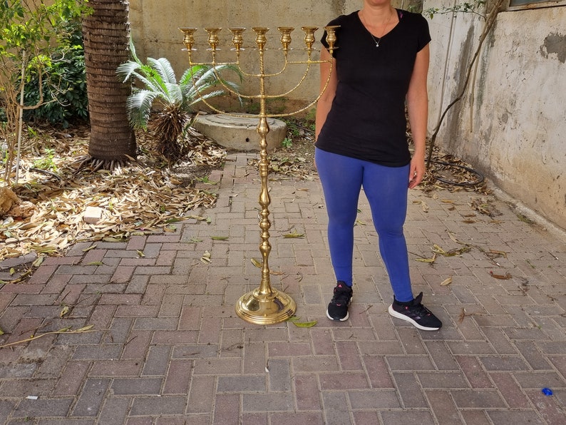 Huge Temple Menorah Menora in Gold Plated From Holy Land - Etsy