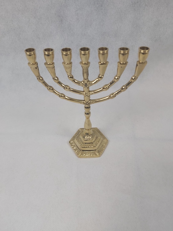 Menorah 7 Seven Branches Menora 6.5 inches height brass copper | Etsy