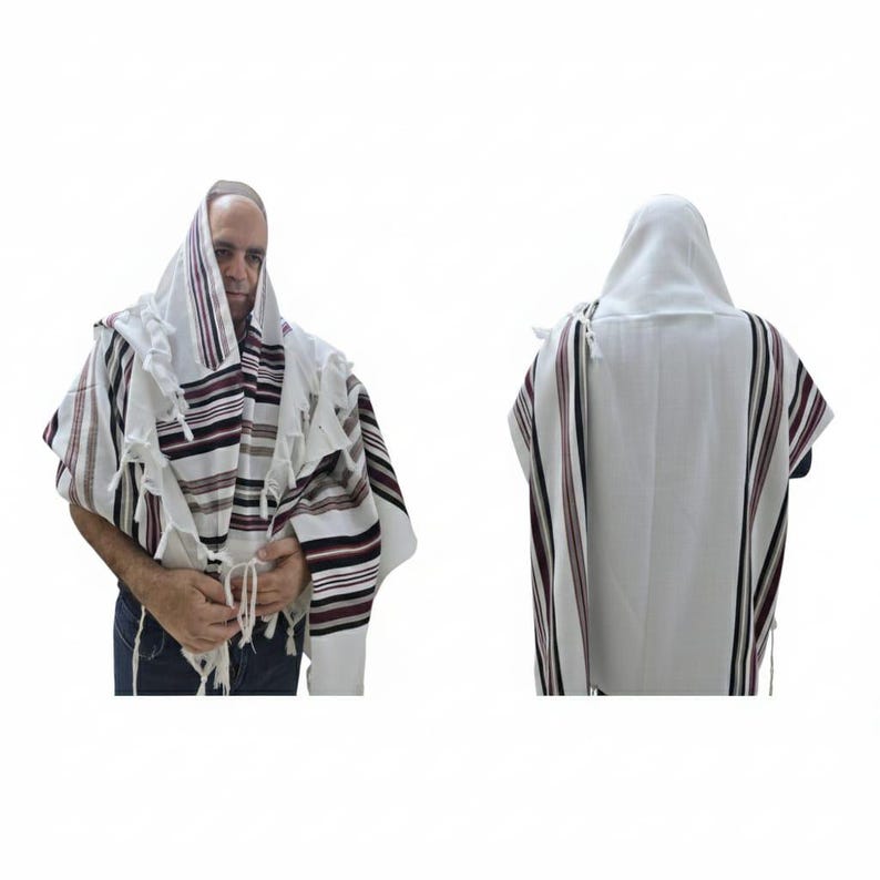 Handmade Wool Tallit Prayer Shawl | Multi-tone Stripes, Jewish Gift - Etsy