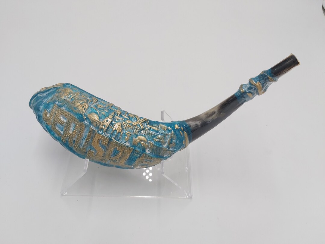 Shofar Sale 12-15" Ram Rams Horn Creamic Work Art Jerusalem Chofar From ...
