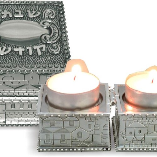 Shabbat Candlesticks Travel Box Size 3x9cm With Jerusalem - Etsy