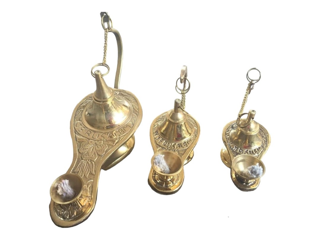 SET 3 Aladdin Aladin Genie Oil Brass Amazing Lamp Lamps 100% Authentic ...
