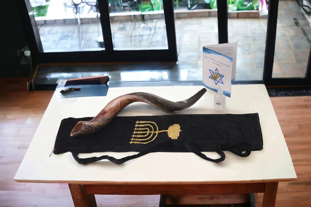 Shofar Horn Yemenite Kudu Judaica Kosher Half Natural Half Polish ...