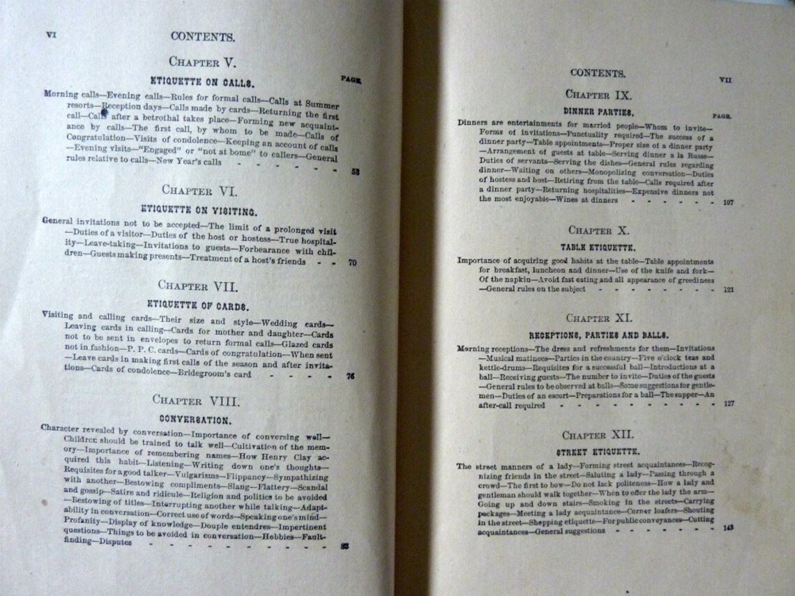 1881 Victorian Manners Etiquette of the Street Home Life - Etsy